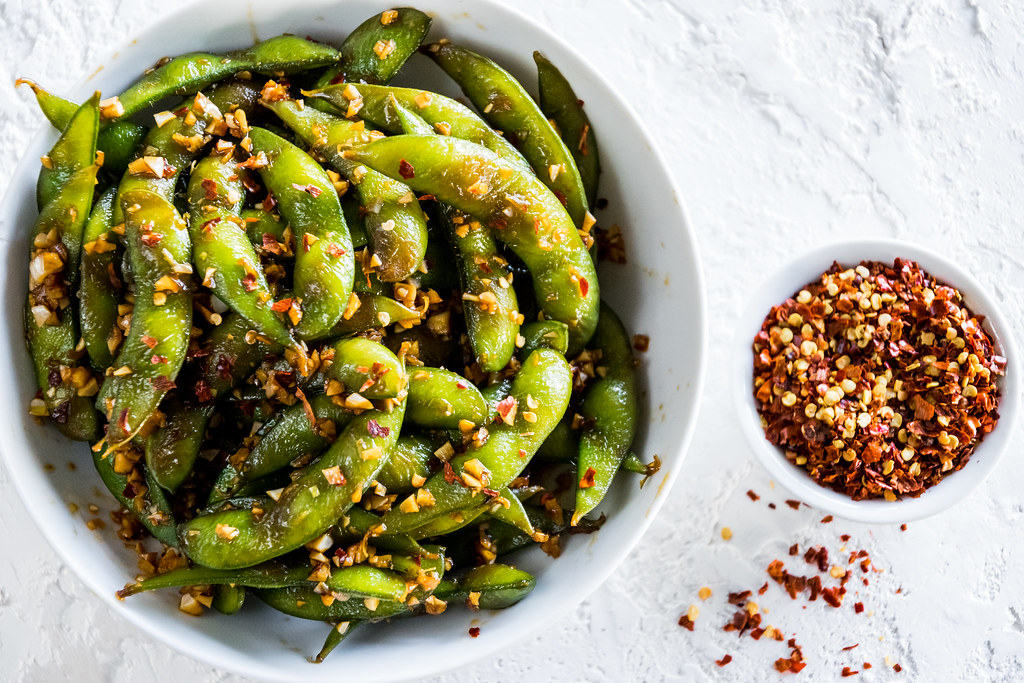 Spicy Roasted Edamame • One Bite Nutrition